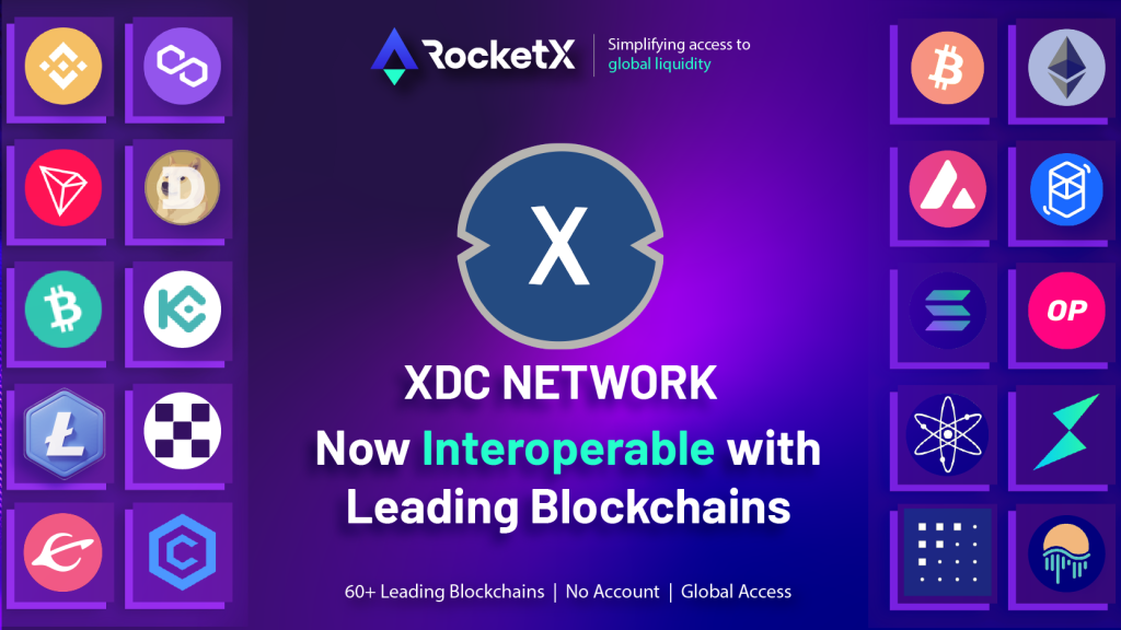 RocketX Powers XinFin's XDC Network Interoperability with 60+ Blockchains, Including Bitcoin