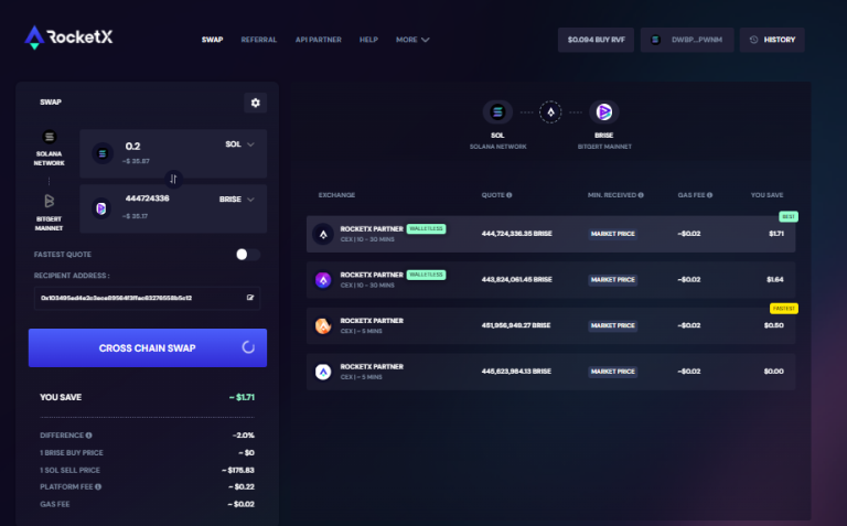 How to Bridge Assets to Bitgert Blockchain With RocketX